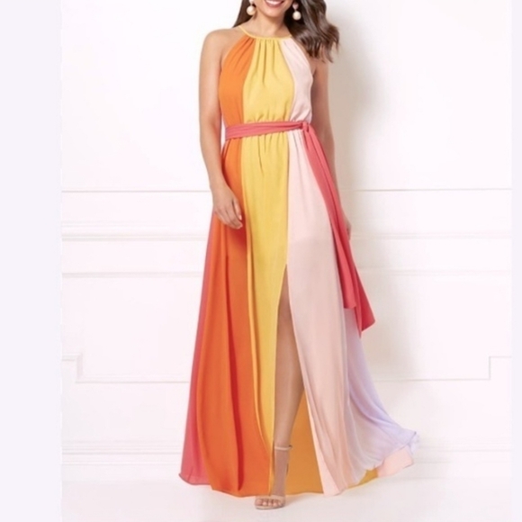New York & Company | Dresses | Nwt Eva Mendes Color Blovk Maxi Dress ...